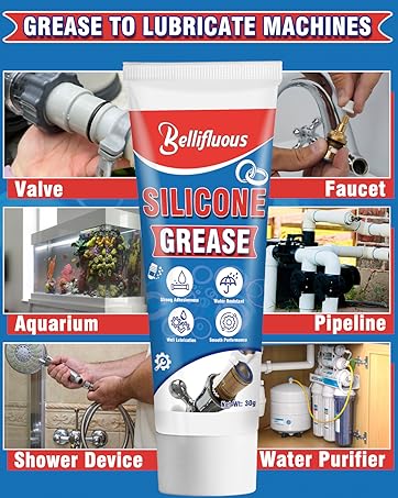 Bellifluous Silicone Grease, 2Pack Silicone Grease for O-Rings, Waterproof Silicones Lubricant ...