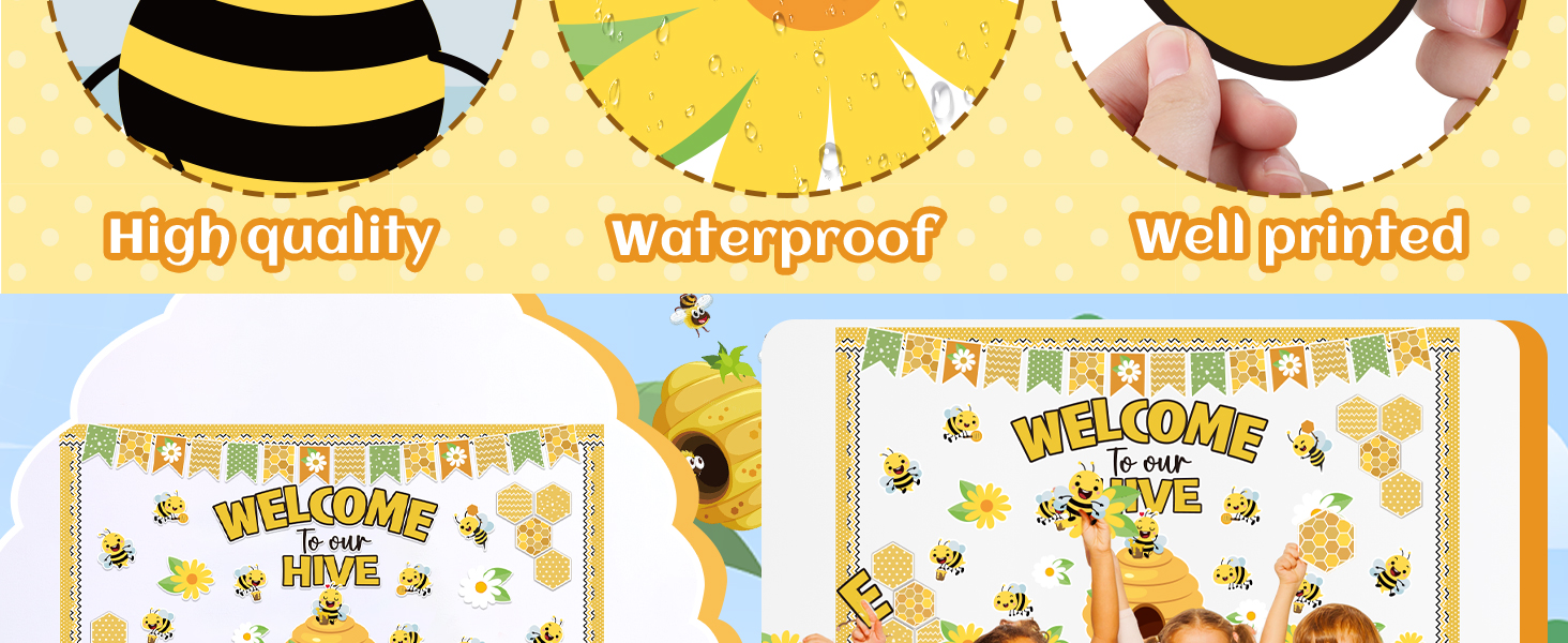 Amazon.com : Justforjoyful 77Pcs Bee Bulletin Board Decorations Spring ...
