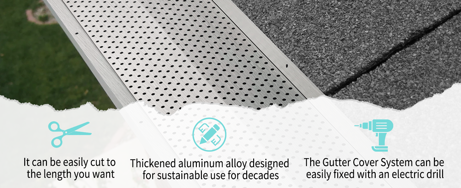 Gutter Guard, 6" (100 Feet, Mill Finish) Premium Heavy-Duty Aluminum ...