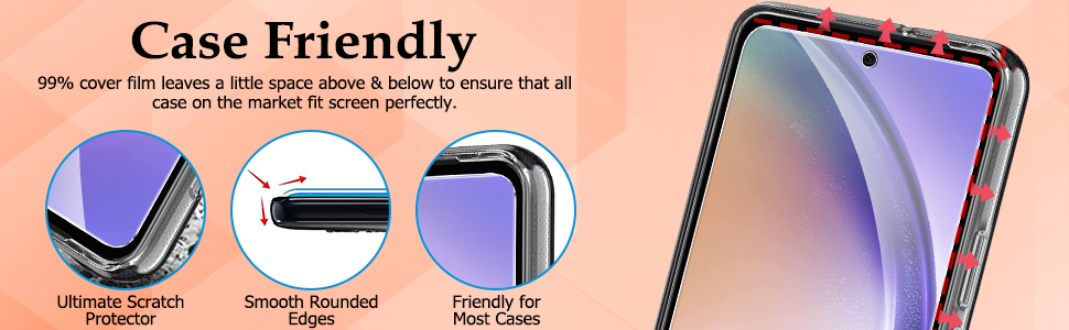 Amazon.com: LYWHL 3 Pack for Samsung Galaxy S23 FE/Galaxy A54 5G Screen Protector, Tempered ...