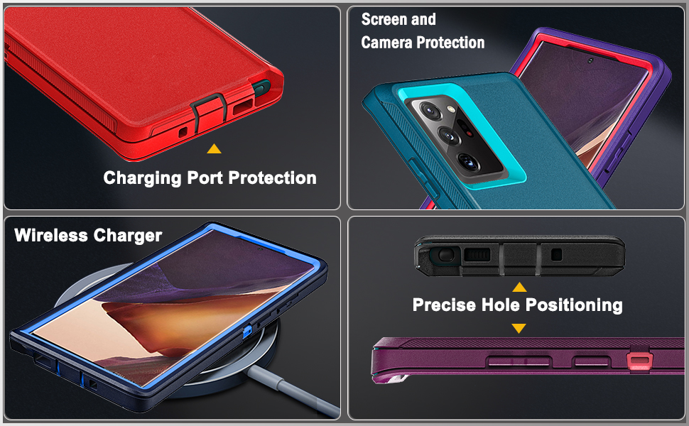 Amazon.com: TFDSEUGH for Samsung Galaxy Note 20 Ultra Case with 2Pcs Self Healing Flexible TPU ...