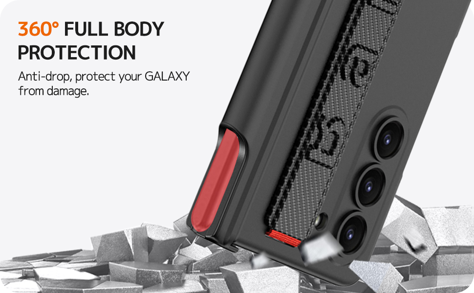 Amazon.com: Ninki Compatible Samsung Galaxy Z Fold 6 Case with S Pen (Red) Carbon Fiber ...