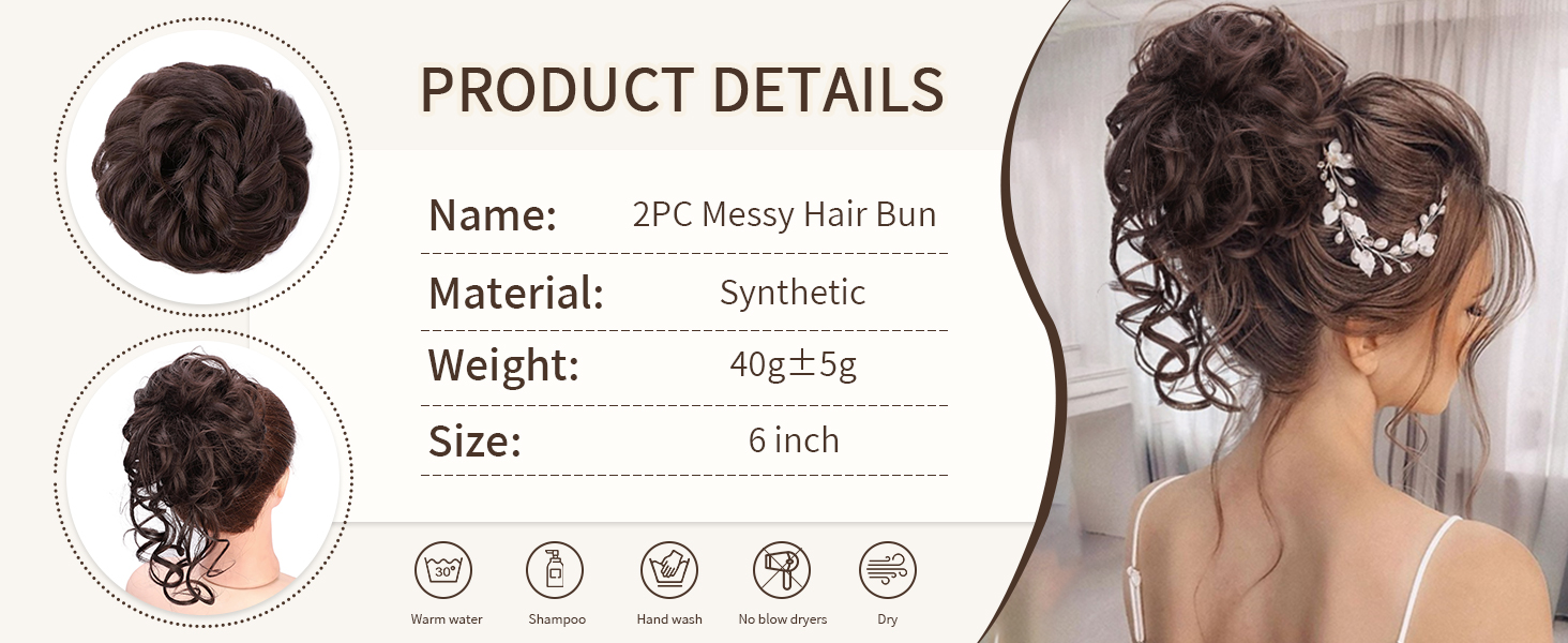 Amazon.com : HotPro Messy Bun Hair Piece, 2PC Messy Hair Bun Hair ...
