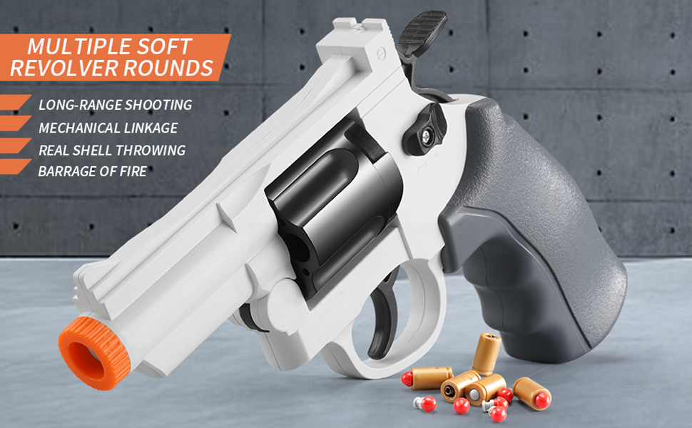 Pistola de juguete con balas suaves, pistolas de juguete revólver con 24 casos, 80 balas para ...