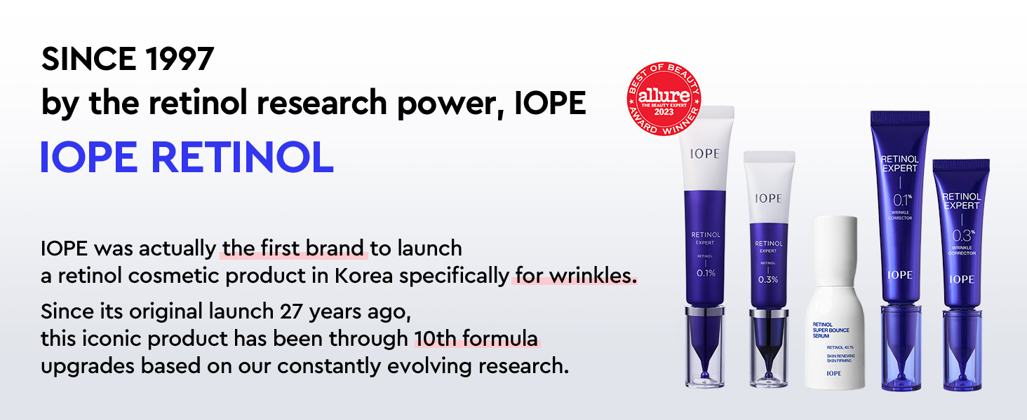 Amazon.com: IOPE Retinol Super Bounce Serum | Korean Retinoid Eye Treatment for Anti-Aging ...