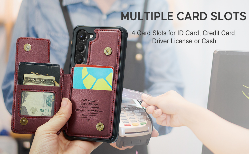 Amazon.com: Vinich for Samsung Galaxy S23 Wallet Case with Card Holder, RFID Blocking Credit ...