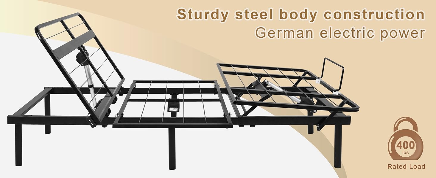 Amazon.com: Frassie Adjustable Bed Base Frame Twin XL Electric Bed Base with USB Ports Head and ...