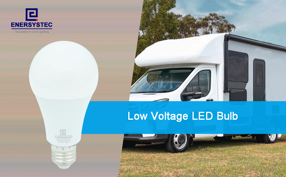 E ENERSYSTEC 12V-60V LED Light Bulb 9W E26 Regular Light Base,3000K Warm Light Color, Low ...