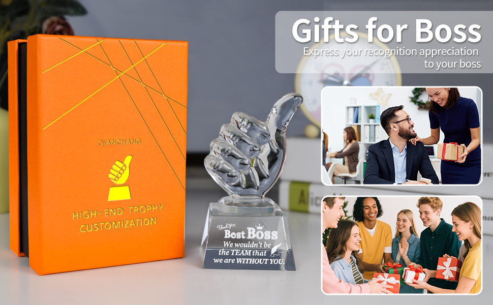 Amazon.com: QIANCHANG Boss Appreciation Gifts for Women Men, Crystal ...