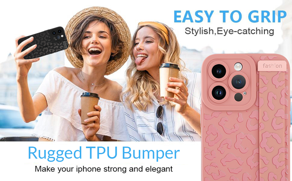 Amazon.com: MOWIME Compatible with iPhone 15 Pro Max Case with Strap Wrist, Cheetah Print ...