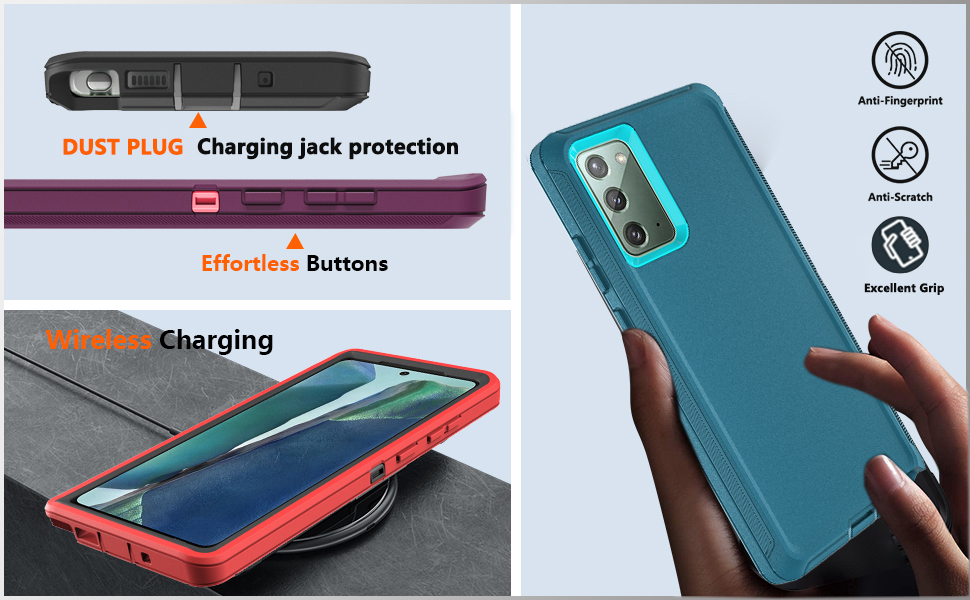 Amazon.com: HONG-AMY for Note 20 Case, Galaxy Note 20 Case with Self Healing Flexible TPU Screen ...