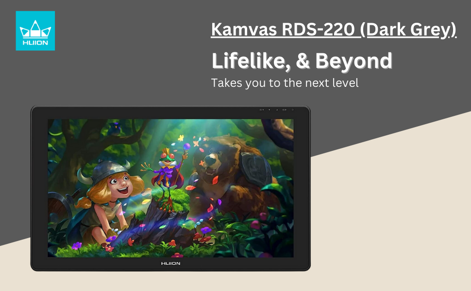 Amazon.in: Buy HUION KAMVAS RDS 220 Pen Display Graphics Drawing Tablet with Full- Laminated QHD ...
