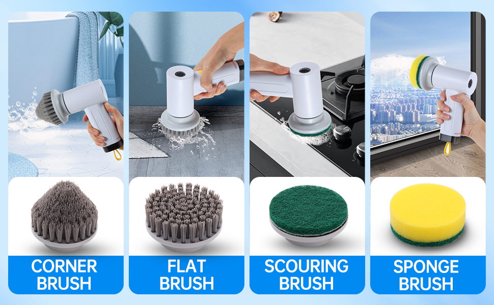 Amazon.com: Electric Spin Scrubber, LveSunny Cleaning Brush 3000ma ...