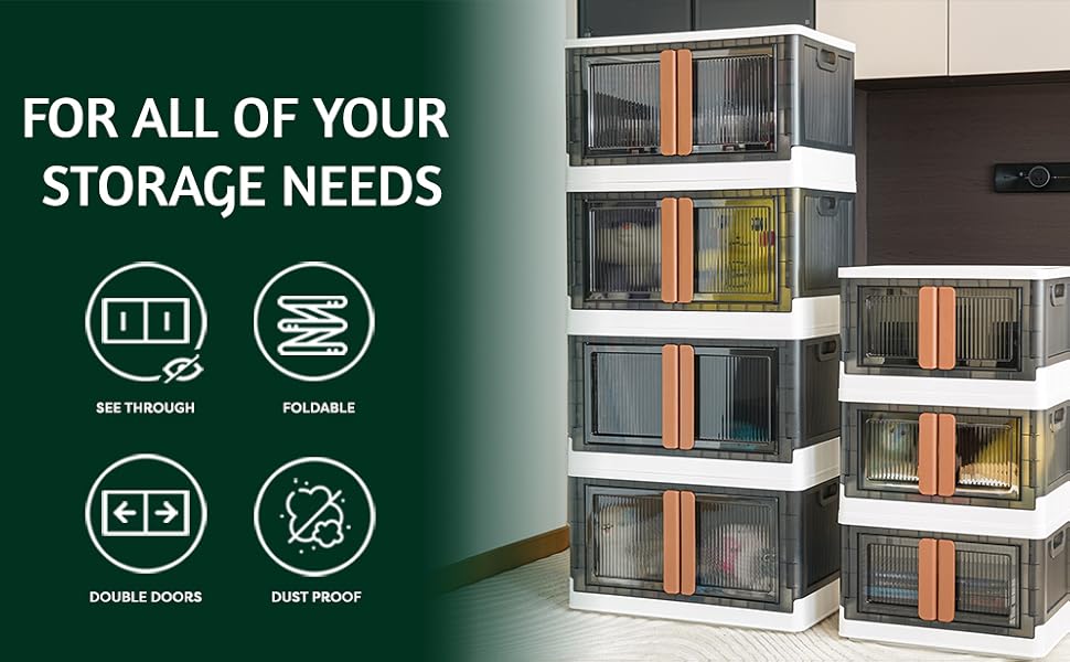 Amazon.com - Ezee space Stackable Storage Bins with Wheels - (1-Pack ...