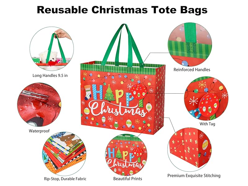 Extra Large Christmas Gift Bags -12PCS Gift Bags for Christmas Presents ...