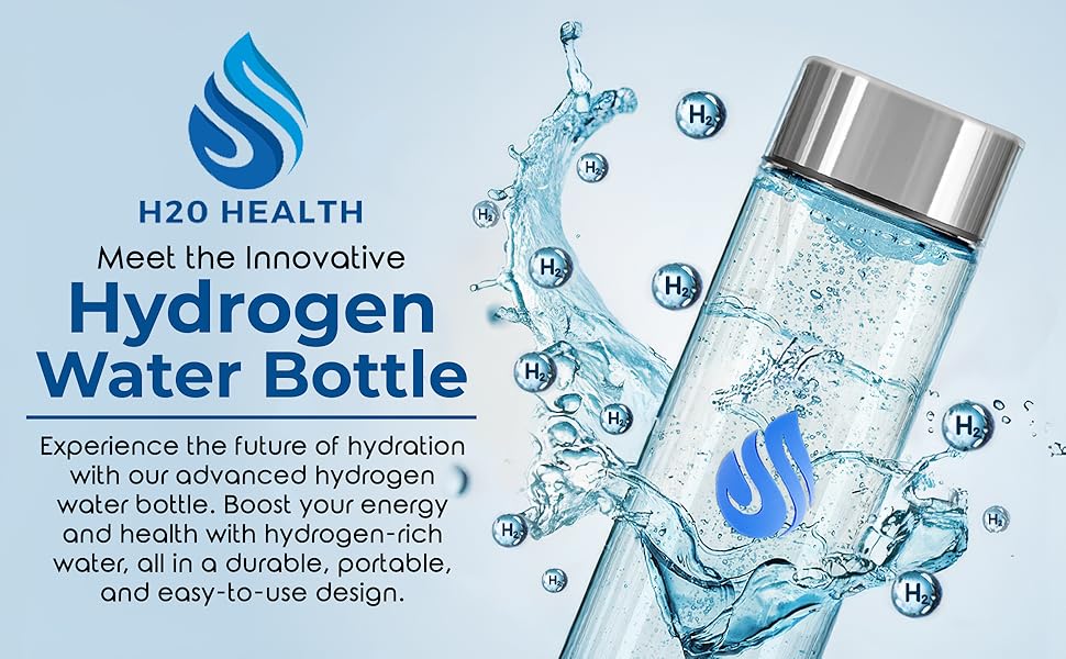 H20 Health® Glass Hydrogen water bottle, Water Purifier, (CE,FCC,LFGB certified) SPE PEM ...