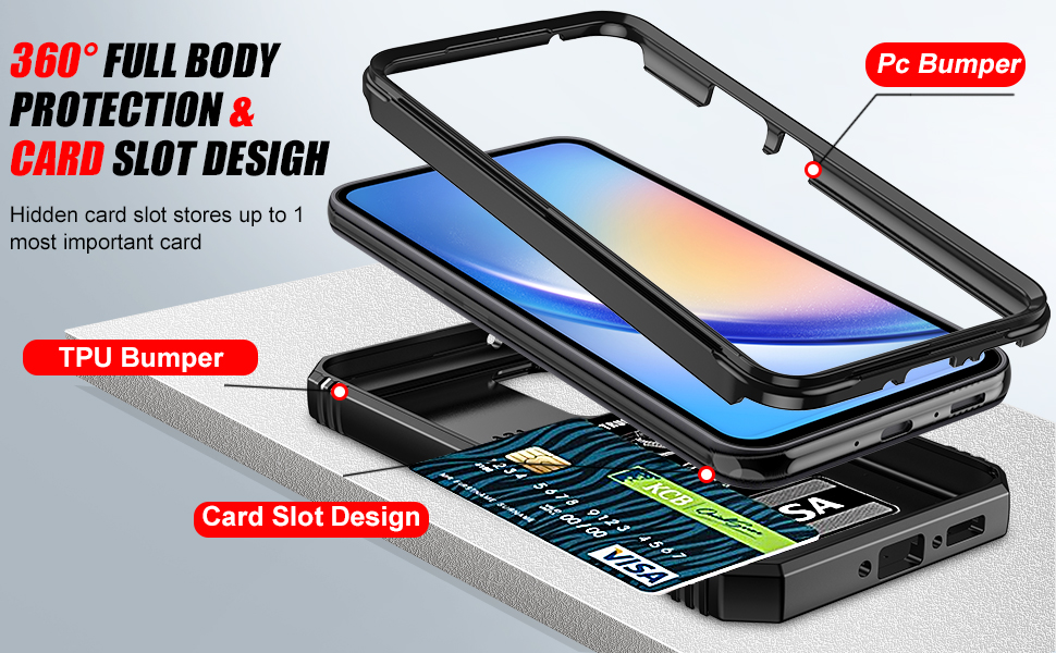 LeYi for Samsung Galaxy A34 5G Case with Camera Cover Slider, Full Body Armour Military ...