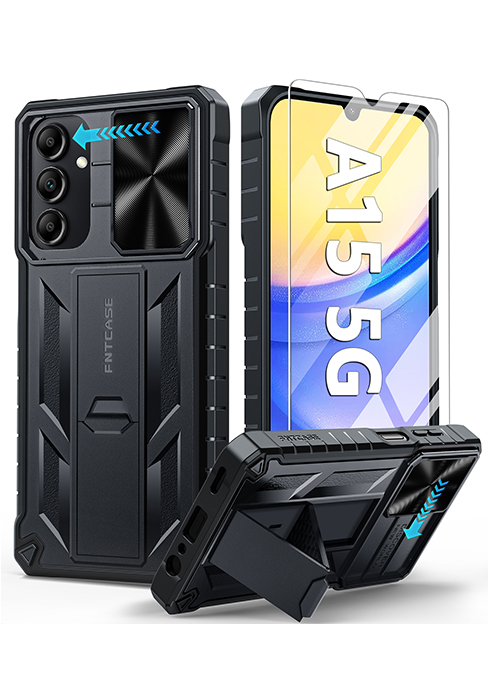 FNTCASE for Samsung Galaxy A15-5G Case: Dual Layer 360 Full Protection Heavy Duty Cell Phone ...