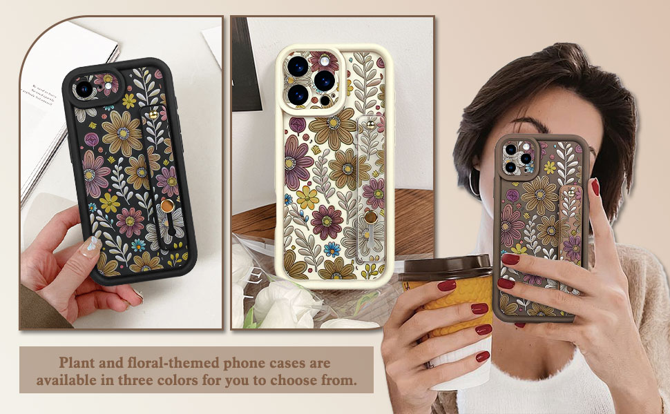 Amazon.com: Lovmooful Compatible for iPhone 15 Case Cute Aesthetic Color Flower Floral Leaf with ...