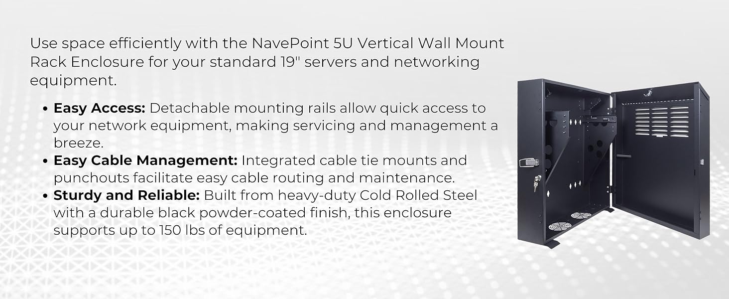 Amazon.com: NavePoint 5U Vertical Server Rack Enclosure, Low Profile, 20" Deep, Max Weight ...