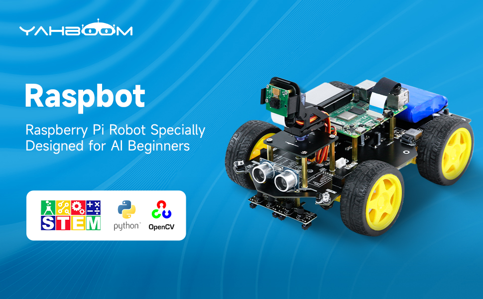 Amazon.com: Yahboom Robot for Raspberry Pi 4B AI Starter Programming DIY Car Kit, Visual ...