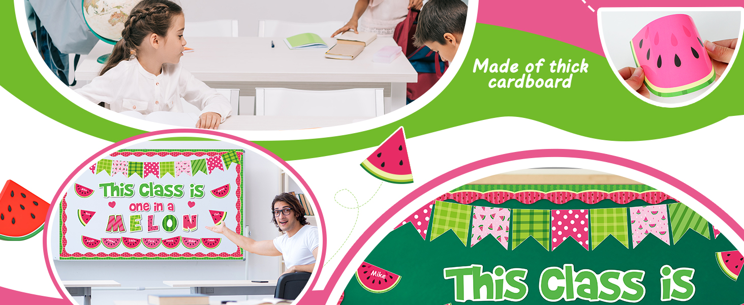 Amazon.com: ZOiiWA Watermelon Bulletin Board Decorations One in a Melon ...