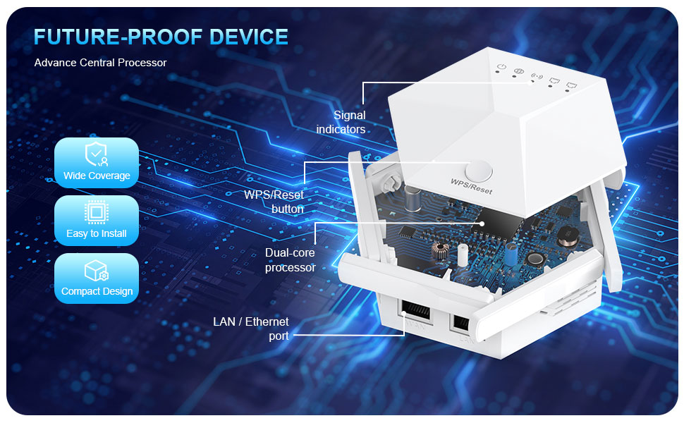 2024 WiFi Extender Signal Booster for Home Powerful 6 Antennas WiFi ...