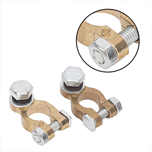 Autobatterieklemmen Stecker, Messing Batterieklemmen Steckverbinder Klemmen Positiv Negativ M10 ...