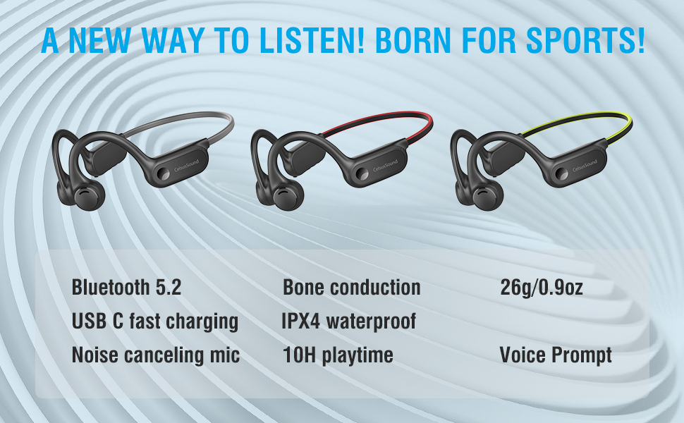 Amazon.com: SilisoundTek Bone Conduction Headphones, Open-Ear Sports ...