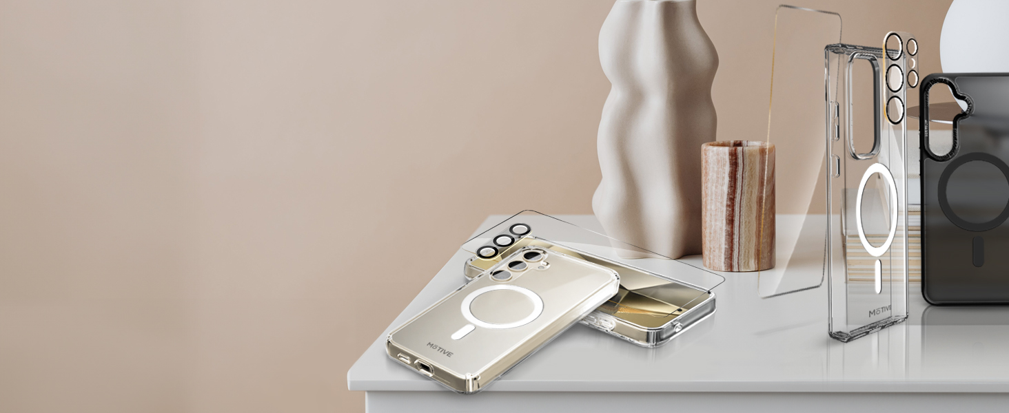 Amazon.com: MOTIVE 5 in 1 Magnetic Case for Samsung Galaxy s24 Plus Case with Belt Clip ...