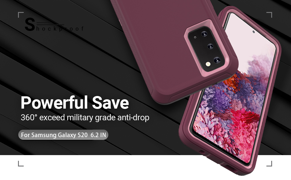 Amazon.com: Guirble for Samsung Galaxy S20 Case,Shockproof Dropproof Galaxy S20 Case,Heavy Duty ...