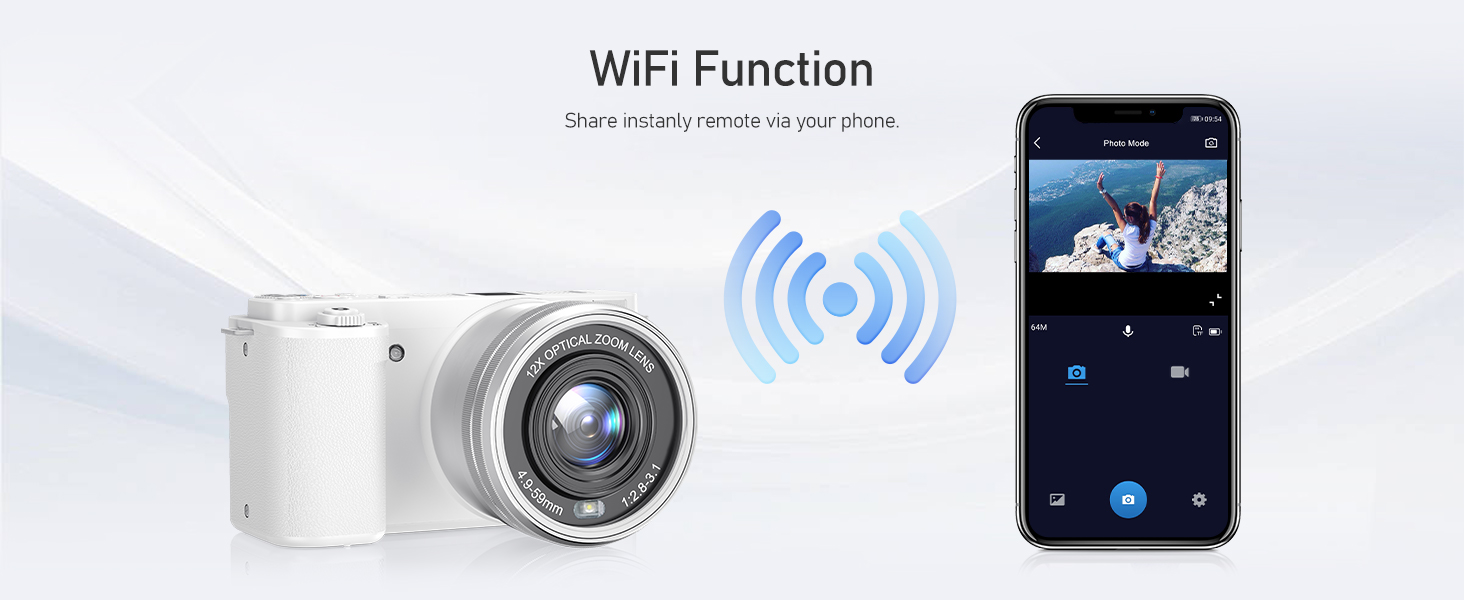 Amazon.com : Cameras for Photography, 12X Optical Zoom 4K Digital ...