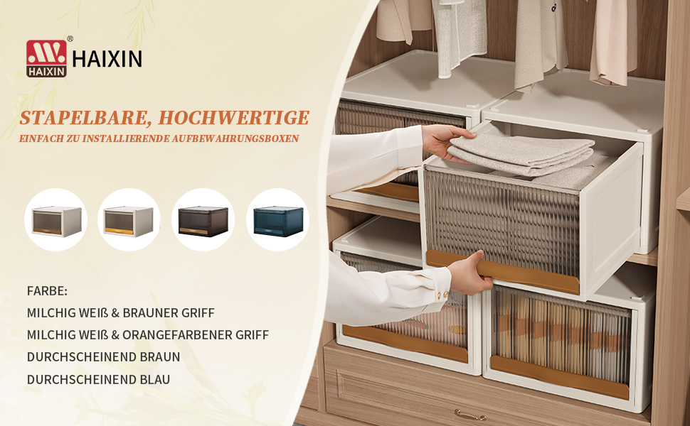 HAIXIN 39.6L Aufbewahrungsbox, Boxen aufbewahrung Aaufbewahrungsbox mit Deckel, Ordnungsboxen ...