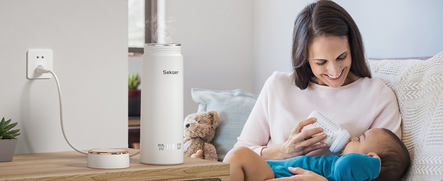 Amazon.com: Sekaer Mini Travel Portable Electric Kettle, Small Tea Kettle Hot Water Boiler ...