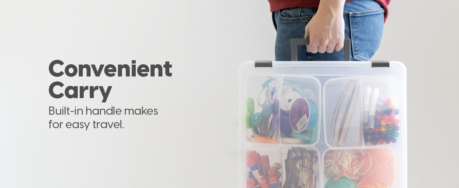 Amazon.com: IRIS USA 20 Quart Portable Clear Plastic Storage Bins with ...