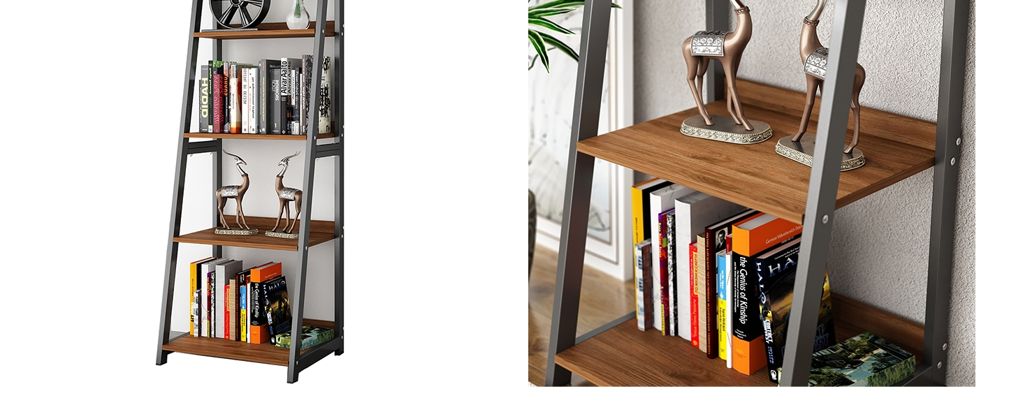 Amazon｜オープンシェルフ ラック DEWEL 幅50×奥行45×高さ140cm 4段 オープンラック おしゃれ 収納棚 本棚 木製 ディスプレイラック シェルフ フリーラック フラワー ...