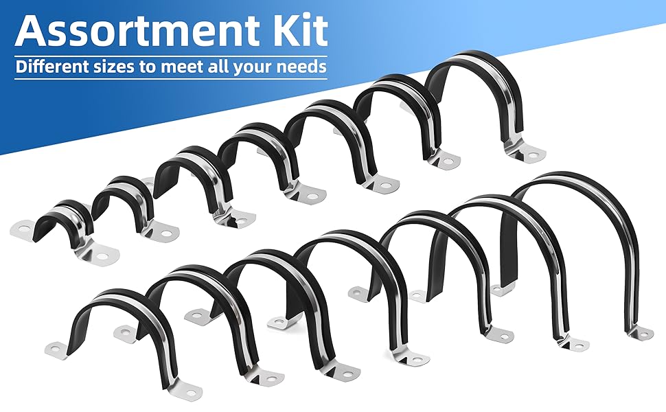 Oovivat Pipe Clamps 1-1/2 Inches （Φ38MM）- 304 Stainless Steel & Rubber Lining 10 Pack - Amazon.com