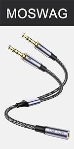 Amazon.com: MOSWAG USB Audio Adapter External Sound Card Stereo Cable with Dual TRS 3-Pole 3.5mm ...