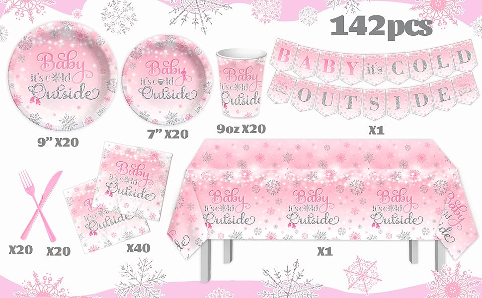 Amazon.com: Baby It’s Cold Outside Baby Shower Decorations-142Pcs ...