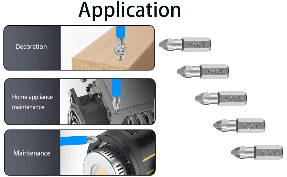 Qrity Magnetic Phillips Screwdriver Bit Set 1/4 Inch Hex Shank Phillips Head Drive Bit Cross ...