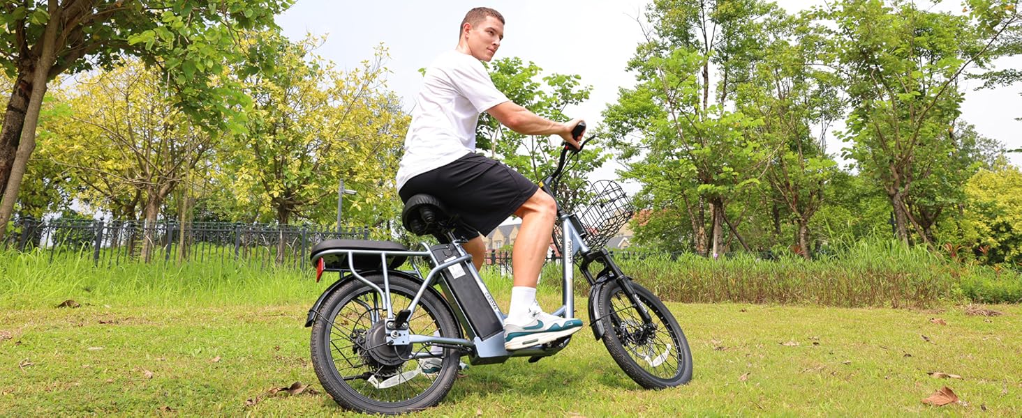 Amazon.com: Caroma Peak 819W Electric Scooters with Seat,Step Thru Electric Bicycle 48V ...