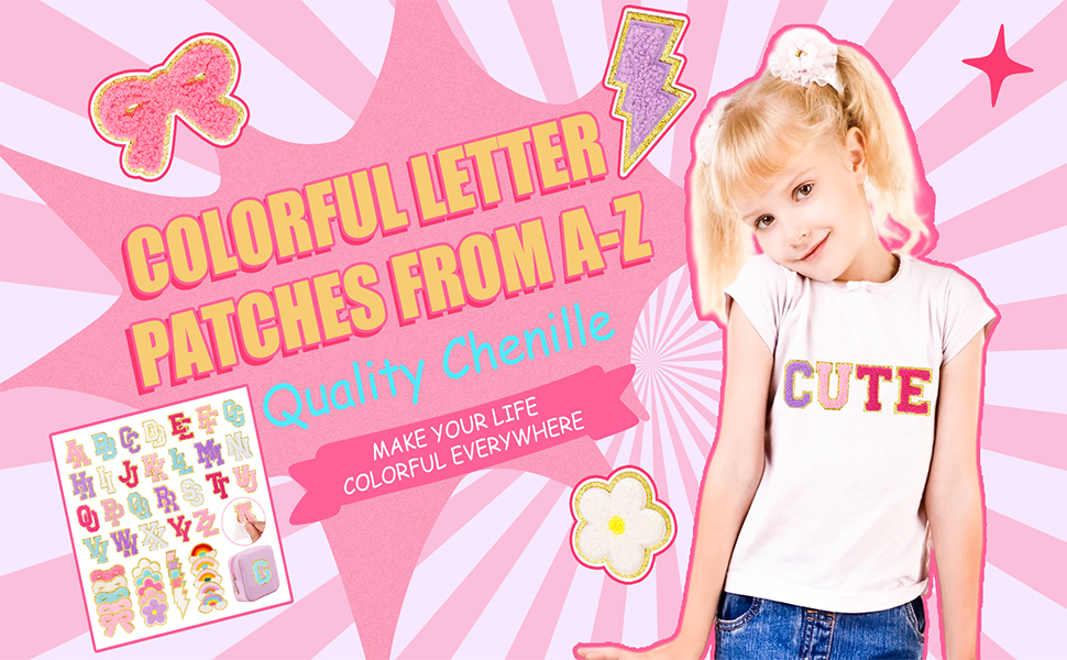 Amazon.com: 72 Pcs Preppy Chenille Patches Self Adhesive Embroidered ...