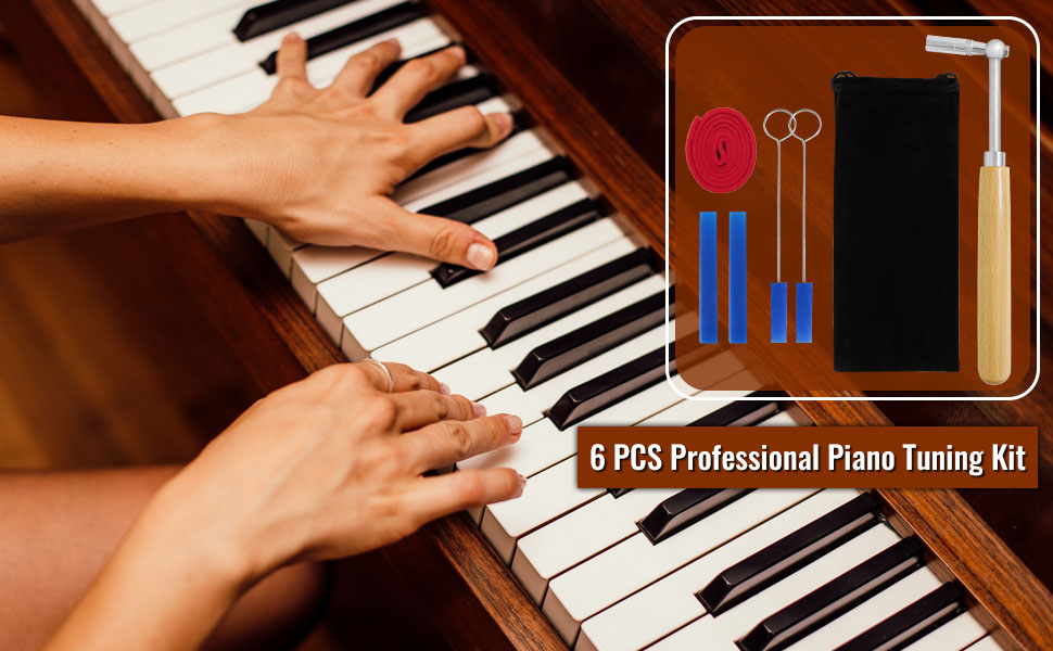 Amazon.com: 6 Pcs Piano Tuning Kit, Professional Piano Tuner Tools with Piano Tuner Hammer Mute ...