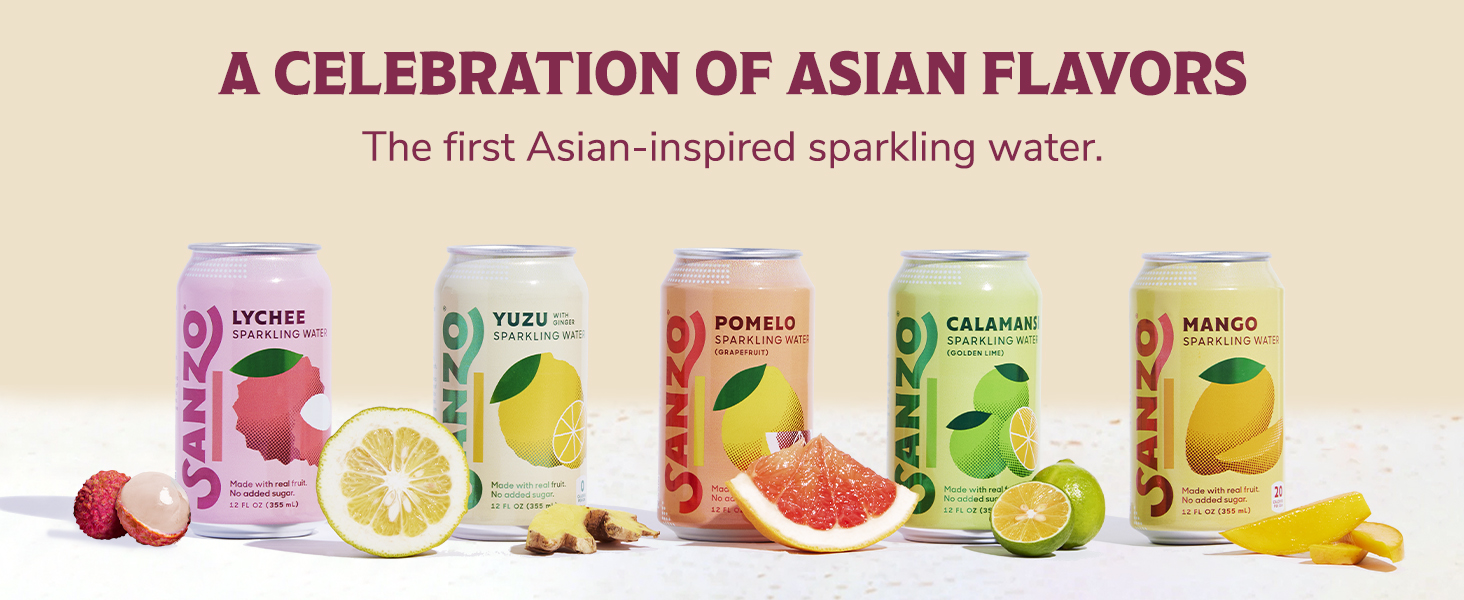 Amazon.com: Sanzo Flavored Sparkling Water - Pomelo (Grapefruit) 12-Pack - Carbonated Drink Made ...