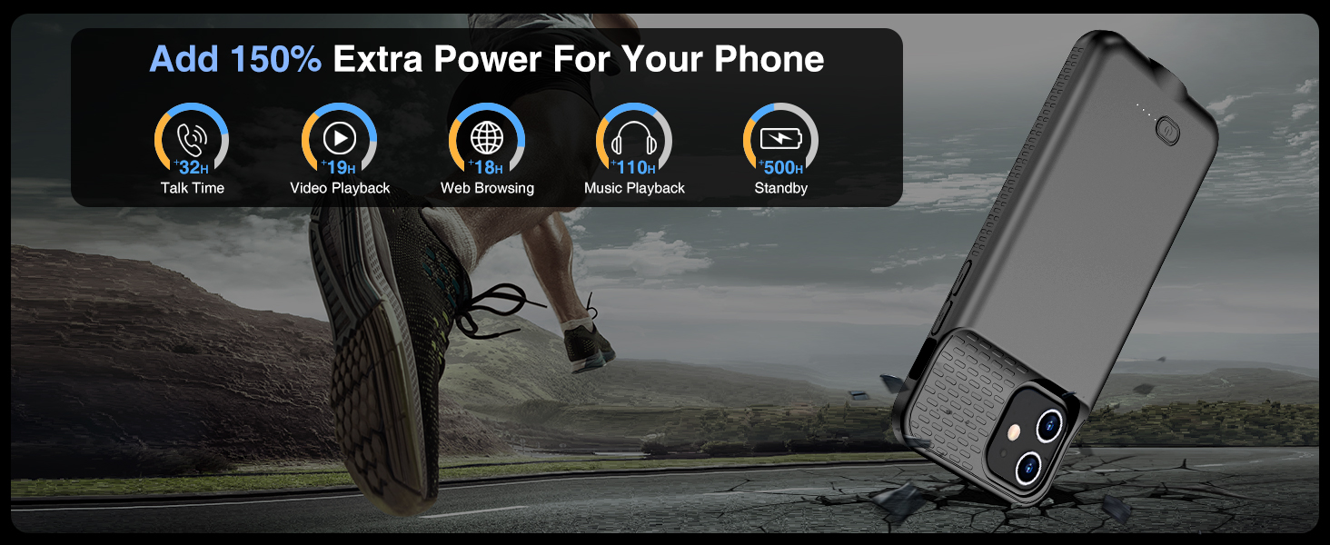 Amazon.com: Battery Case for iphone 12/12 Pro, Ultra-Slim Battery Charging Case Charger 7000mAh ...