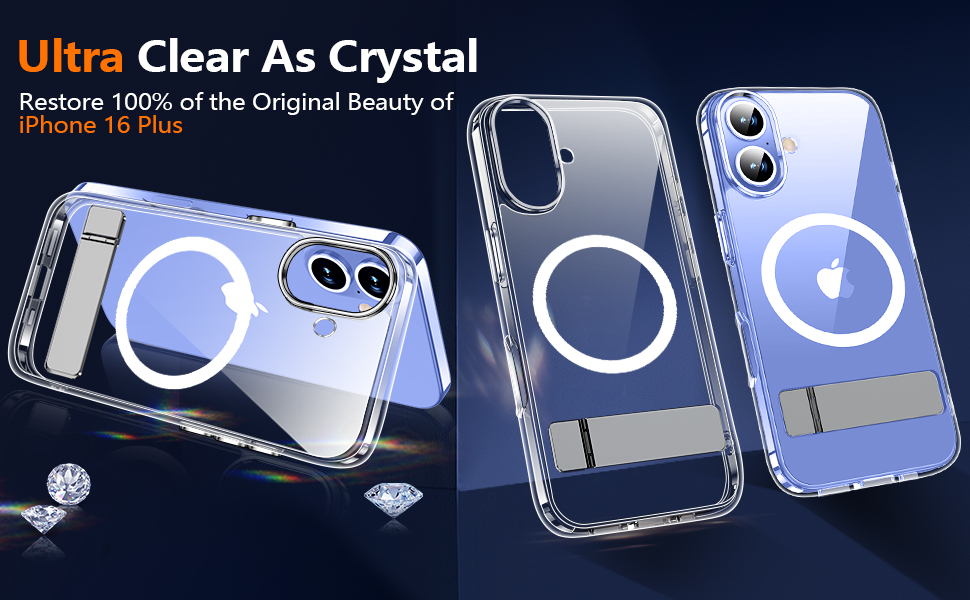 Amazon.com: xiwxi for iPhone 16 Plus Case with Kickstand,[Compatible with Magsafe][1*Screen ...