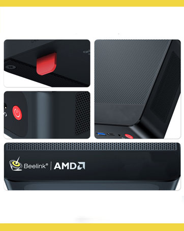 Beelink SER5 Mini PC, AMD Ryzen 5 5500U (6C/12T, 4.0 GHz) Mini Ordinateur de Bureau, 16 Go RAM ...