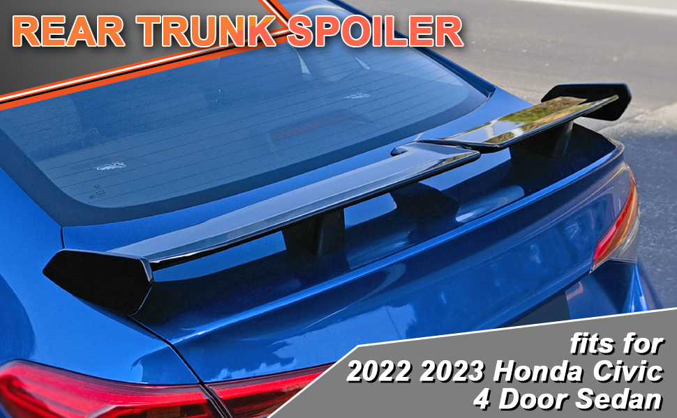 Amazon.com: Rear Trunk Spoiler Wing Fit for 2022 2023 2024 2025 Honda Civic 4 Door Sedan,PRO ...