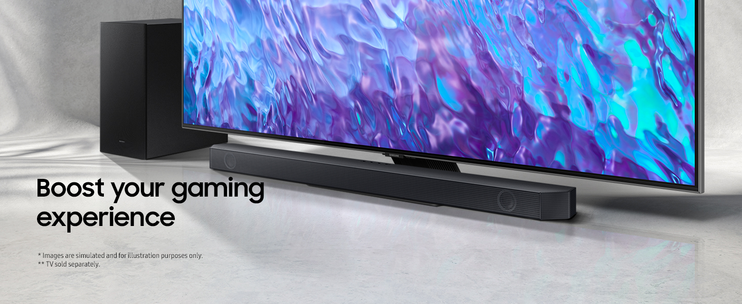 SAMSUNG HW-Q600C/ZC 3.1.2ch Soundbar w/Dolby Audio, Q-Symphony, Adaptive Sound, HDMI eARC, Game ...