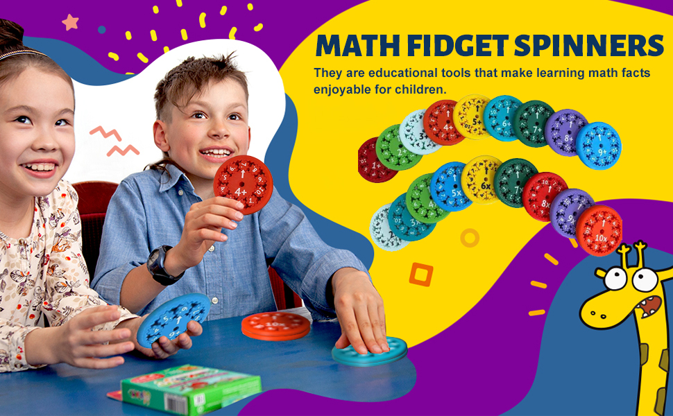 Amazon.com: Math Fidget Spinner, 9 Packs Numbers Addition & Subtraction ...